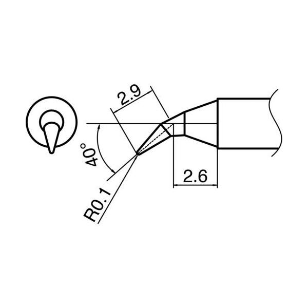 《メーカー》白光（株）《品番》T35-02J《特長》●ヒーターパイプ径をφ3mmにし顕微鏡下での視野を確保《用途》●顕微鏡下でのはんだ付け作業に。《仕様》●コテ先名称:J型●適合コテ:FX-1002《仕様２》●コテ先温度:400℃《原産国（...