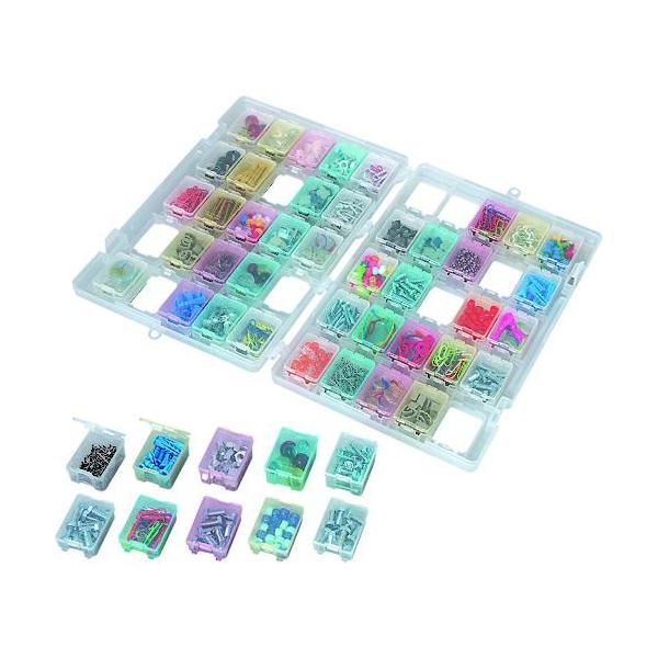 《メーカー》ジェフコム（株）《品番》SP33-MS50《特長》●着脱自在の透明小箱で何種類ものパーツ・小物を収納、整理、整頓できます。●透明小箱で中身が一目瞭然です。●薄型ブックタイプなので収納場所を選ばず、本棚にも収納可能です。《用途》《...