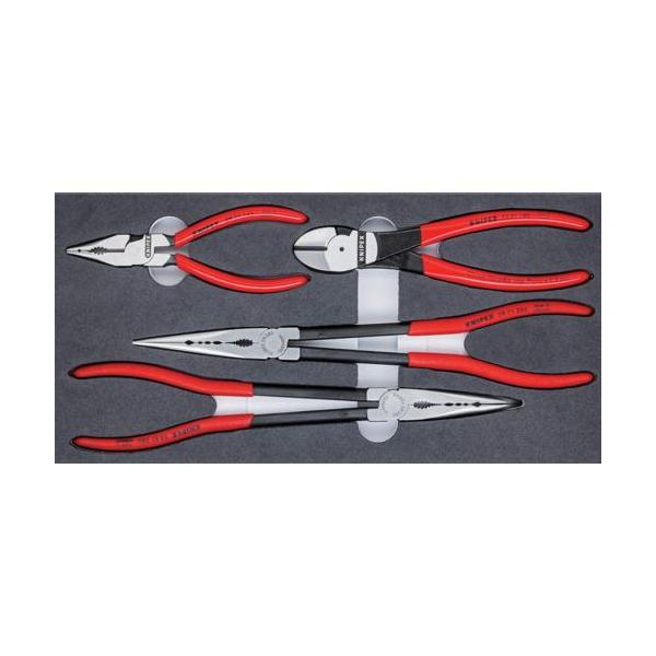 《メーカー》ＫＮＩＰＥＸ社《品番》002001V16《特長》●ウレタンフォームトレイが付属しており、ツールをわかりやすく保管・整理できます。●ツールを分かりやすく整理して保管できます。《用途》《仕様》●セット内容(点):4●セット内容:08...
