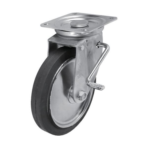 《メーカー》シシクアドクライス（株）《品番》WJB-250《特長》●強度に自信のSISIKU独自のボックススタイル車輪仕様のSISIKUスタンダードプレスキャスターです。●高弾性のゴム車仕様です。《用途》●各種運搬台車に《仕様》●許容荷重(...