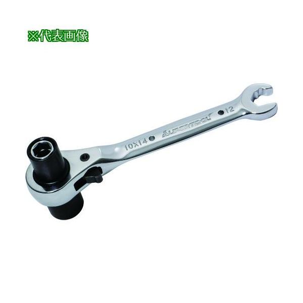 《メーカー》（株）スーパーツール《品番》RNF1TR《特長》●正逆は切り替え爪式です。●1丁で5サイズのボルト・ナットの締め付けが可能です。●配管バンド、各種ラックの締め付けに最適です。●安全ロープ取り付け穴を2ヵ所設けています。●スパナ部...