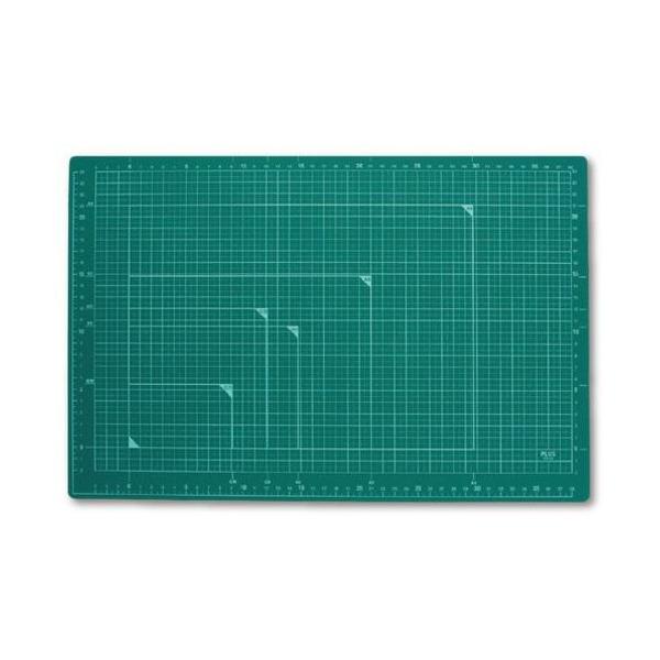 《メーカー》プラス（株）《品番》CS-A3 GR《特長》●長時間の作業も快適な、彩度をおさえたダークトーンカラーです。●ＣＤジャケット用カッティングガイド付です。《用途》《仕様》●間口(mm):450●奥行(mm):300●色:グリーン●規...