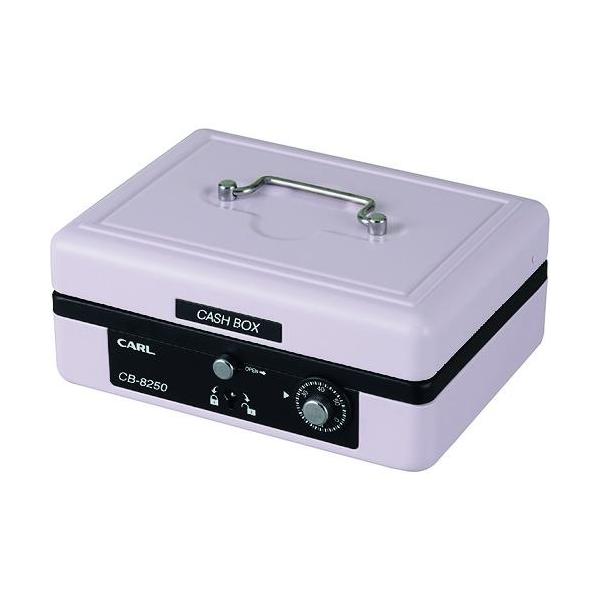 《メーカー》カール事務器（株）《品番》CB-8250-P《特長》●錠前とダイヤル錠での安心の二重ロックです。●コイントレーは１０枚ごとに仕切りがつき、庫内で立て掛けて使うことができるので、金銭の取り出しがスムーズに行えます。●上蓋の背面側に...