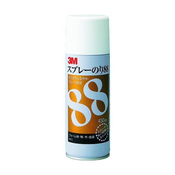 《メーカー》スリーエム　ジャパン（株）テープ・接着剤製品事業部《品番》S/N 88《特長》●乾燥後も非常に柔らかい接着層です。●フォーム材（スポンジ）接着用スプレーのりです。《用途》●フォーム材と布・木・金属などの接着。●フォーム材同士、フ...