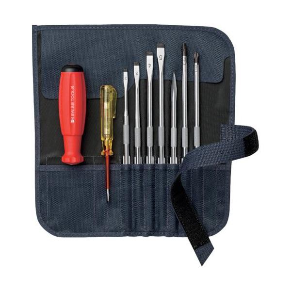 《メーカー》ＰＢスイスツールズ社《品番》8218GY-V01《特長》●ロールアップケース付き差替式ドライバーセットです。《用途》《仕様》●質量(g):364《仕様２》《原産国（名称）》スイス《材質／仕上》《セット内容／付属品》●差替式ドライ...