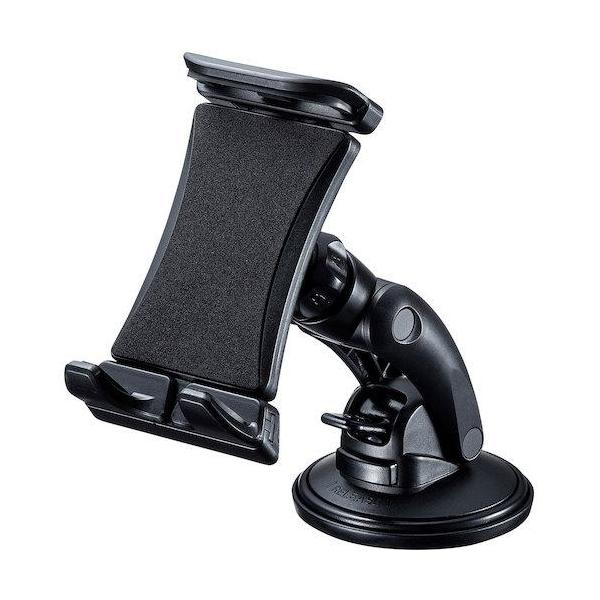 《メーカー》サンワサプライ（株）《品番》CAR-HLD13BK《特長》●タブレットやスマートフォンを社内に設置できる、車載ホルダーです。●7〜11インチ程度のタブレットを固定できます。●真空ゲル吸盤でしっかりと固定できます。●長短2種のアー...