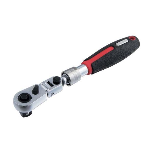 《メーカー》スエカゲツール（株）《品番》STR-F3C《特長》●ヘッド部分のフレックス機構は、１８０°首振りＯＫです。●１２段階１５°の角度調整でロックできます。●歯数72枚、送り角5°で小気味よく回転し作業性に優れています。●本体は伸縮式...