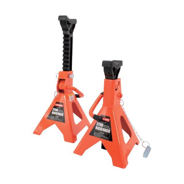 《メーカー》（株）ワールドツール《品番》2007000011041《特長》●車輌をジャッキアップした後の保持に使用する、耐荷重3ｔのリジットラック、ラチェットタイプです。●車の掛ける位置までサドルを引き上げるだけで、高さを設定でき、ロックピ...