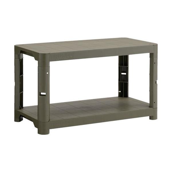 《メーカー》トラスコ中山（株）《品番》TPT-1342C-MOD《特長》●脚は棚板内にワンタッチで収納可能です。●（棚1枚につき脚4本収納可能)●脚部には倒れ対策としてボルト固定用の穴を設け、棚長辺・短辺各々隣との連結ができます。●棚板表面...