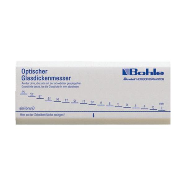 《メーカー》Ｂｏｈｌｅ社《品番》BO5164900《特長》●光の屈折によってガラスの厚みを計測する事が出ます。●2重ガラスの隙間を計測できます（最大24mm）。《用途》●ガラスや板の厚み計測用に。《仕様》●長さ(mm):160×65×5●枚...