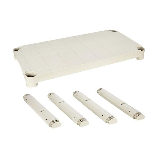 《メーカー》トラスコ中山（株）《品番》TPT-344SA《特長》●脚は棚板内にワンタッチで収納可能です。●（棚1枚につき脚4本収納可能）●棚板表面にシボ加工をほどこし、荷物のズレを防止します。●脚側面、棚板側面等にもシボ加工をほどこしたこと...