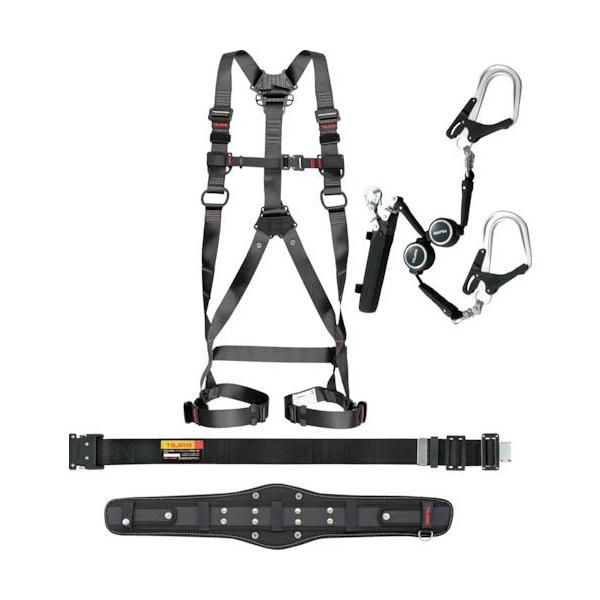 《メーカー》（株）ＴＪＭデザイン《品番》SEGNES701M《特長》●新規格対応SEGハーネス組み合わせセットです。●軽量アルミ製バックルのフルハーネスZA、フックハンガー付仕様です。●手元が軽い275g、ハーネス用ER150ダブル L8フ...