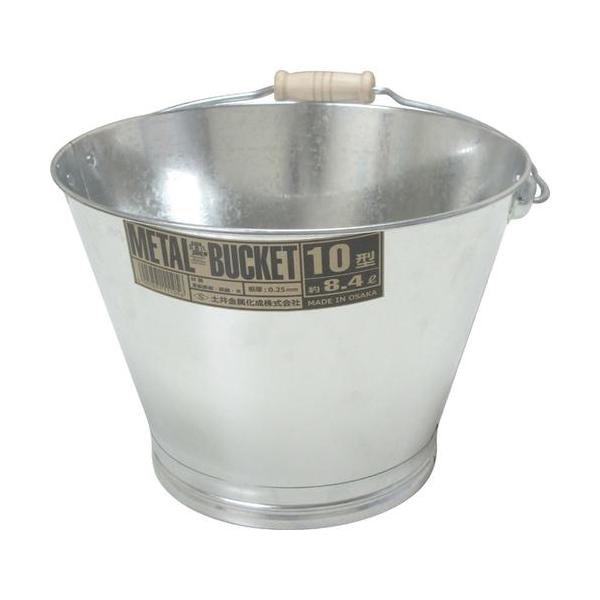 《メーカー》土井金属化成（株）《品番》TKBK-10N《特長》●トタン製なので強くて丈夫なバケツです。《用途》《仕様》●容量(L):8.4●間口(mm):310●奥行(mm):312●高さ(mm):207《仕様２》●取っ手部:木柄　底部:ワ...