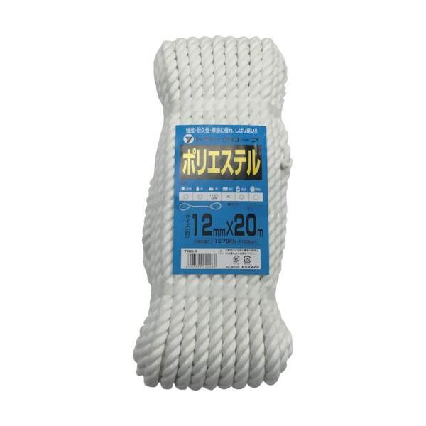 《メーカー》（株）ユタカメイク《品番》TRS-5《特長》●強度・耐水性・耐薬品性に優れたロープです。《用途》●トラックの荷締めなど。《仕様》●色:白●線径(mm):12●長さ(m):20●包装形態:バンド掛巻●引張強度(kN):10.7《仕...