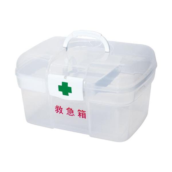 《メーカー》（株）吉川国工業所《品番》876115《特長》●中が見えるので常備薬の管理がしやすいクリアタイプです。●常備薬をスッキリ収納する救急箱です。●トレーが付いていて体温計や爪切りなど、細かいものを入れられるので、迷子になりにくく取り...