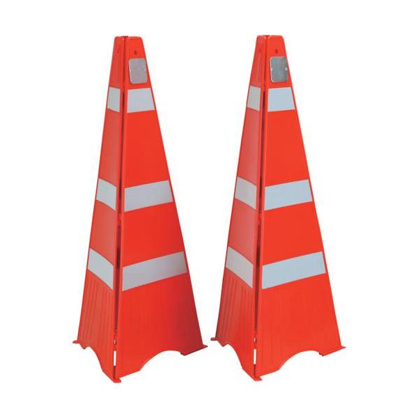 《メーカー》中発販売（株）《品番》BRS-PC1《特長》●折りたたみ式コーンでコンパクトに収納可能です。●バリアリールminiが取付可能なスチールプレート付です。《用途》●一時的な立入制限に。《仕様》●色:赤●高さ(mm):660●幅(mm...