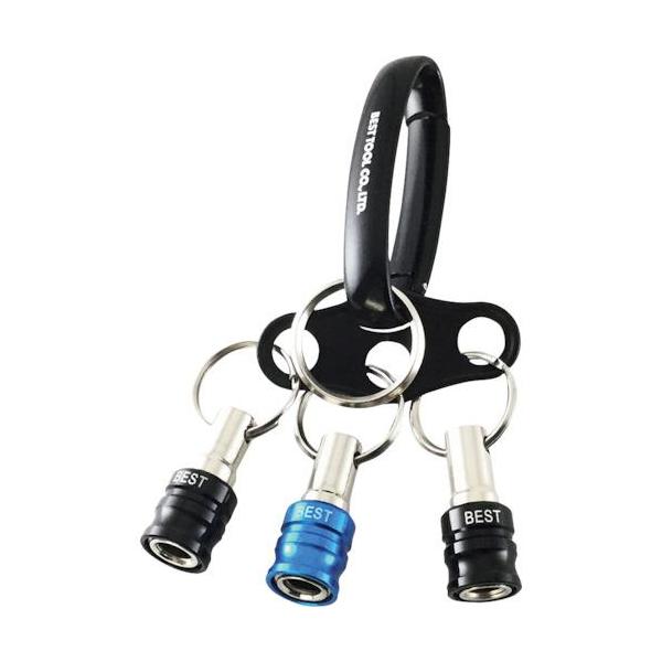 《メーカー》（株）ベストツール《品番》BTH-3BBL《特長》●カラフルでコンパクト、ワンタッチスライドで着脱可能な、ベルトも通せるオーバルカラビナ付き3pcsビットホルダーです。●4色のカラーバリエーションからお選びいただけます。●ワンタ...