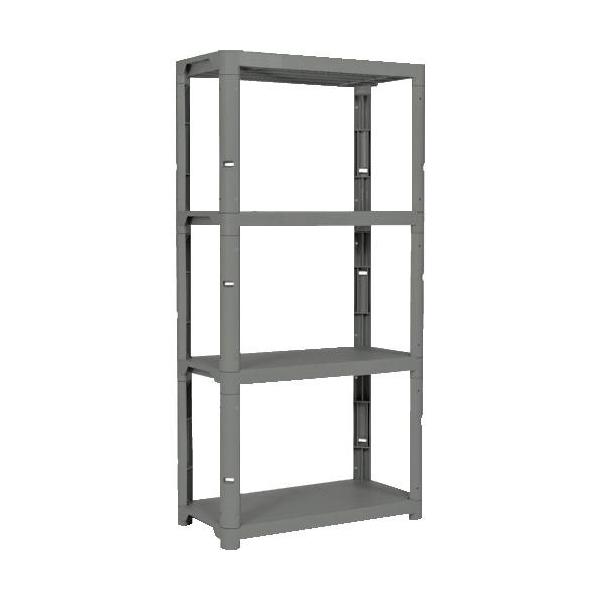 《メーカー》トラスコ中山（株）《品番》TPT-6344C-DG《特長》●脚は棚板内にワンタッチで収納可能です。（棚1枚につき脚4本収納可能)●脚部には倒れ対策としてボルト固定用の穴を設け、棚長辺・短辺各々隣との連結ができます。●棚板表面にシ...