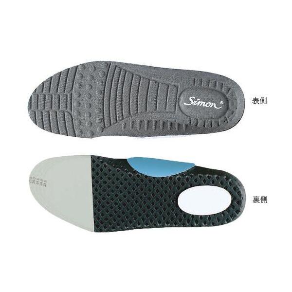 《メーカー》（株）シモン《品番》INSOLE 002-L《特長》●土踏まずをサポートするアーチクッション付です。●抗菌・防臭仕様で靴の中は爽やか清潔です。●踵部には衝撃吸収パット付です。●ハニカム構造で通気性抜群です。《用途》●運輸、倉庫、...