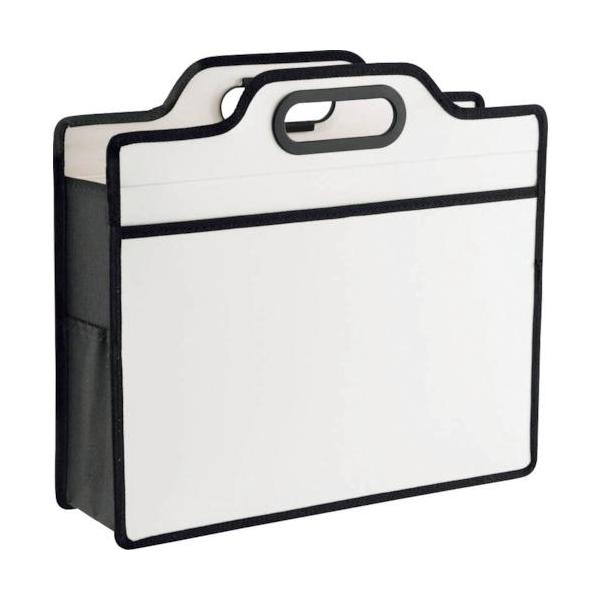 《メーカー》（株）ライオン事務器《品番》BK-353B-W(12904)《特長》●側面が布製で使わないときは折りたためる社内移動用バッグです。●両側面にはペンや携帯電話などの小物収納に便利な布製ポケット付です。●正面にはクリアホルダーやパン...