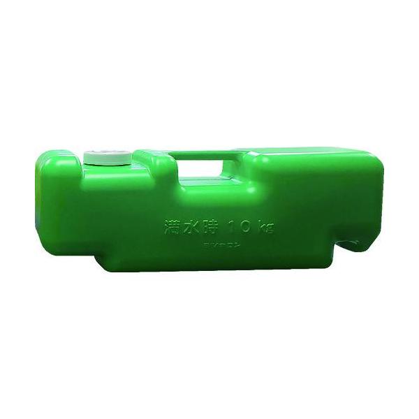 《メーカー》（株）ミツギロン《品番》BS-G《特長》●注水式の重石です。（満水時10kg）●持ち運びに便利な取手付です。●水または砂を入れて使用します。《用途》●表示板の重石（おもし）に。●各種看板等・バリケードの重り。《仕様》●色:グリー...