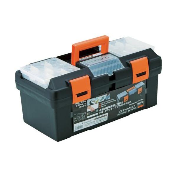 《メーカー》トラスコ中山（株）《品番》TTB-905《特長》●中皿で工具の整理整頓が簡単にできます。●クリアパーツボックスが携帯に便利です。《用途》《仕様》●色:ブラック●外形寸法(mm)間口:442●外形寸法(mm)奥行:238●外形寸法...