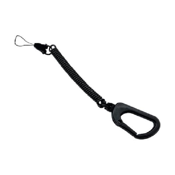 《メーカー》（株）エアージェイ《品番》ASS-16BK《特長》●携帯電話はもちろんのことカッターやキーなどをなくさないように装着してもOKです。●回転式カラビナクリップでコイルが絡まないです。《用途》《仕様》●長さ(mm):190●幅(mm...