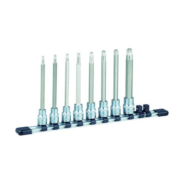 《メーカー》ＴＯＮＥ（株）《品番》HTX308L《特長》●強力タイプのトルクス［［Ｒ下］］ソケット、ロングタイプです。●早回しに便利なローレット加工仕上げです。●ソケットの取り外しが容易なアルミタイプのソケットホルダで作業効率がアップします...