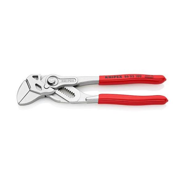 《メーカー》ＫＮＩＰＥＸ社《品番》8603-180《特長》●つかみ面がフラットで、対象物に傷をつけません。●プッシュボタンにより素早く簡単にアゴの幅を細かく調節できます。●つかみ面は常に平行に可動し、ミリ・インチを問わず使用できます。●特殊...