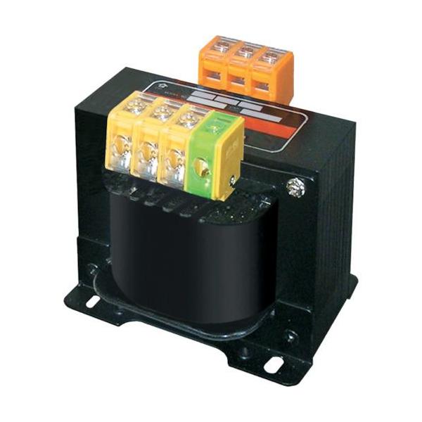 《メーカー》スワロー電機（株）《品番》SC21-500E《特長》●産業用単相複巻トランスねじアップ式端子台です。●静電シールド付です。●樹脂成形ボビンの使用により、紙巻ボビンでの湿気やホコリなどによる絶縁不良などを防止できます。●保護カバー...