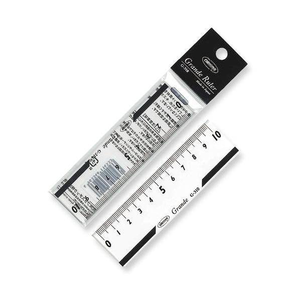 《メーカー》共栄プラスチック（株）《品番》G-310《特長》●目盛りが見やすく線引、計測に最適な定規です。●クリアマット素材を使用し、キズがつきにくいです。《用途》《仕様》●全長(mm):108●幅(mm):30●厚さ(mm):3●呼び寸法...