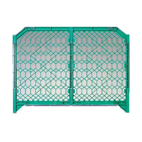 《メーカー》ＤＩＣプラスチック（株）　容器資材営業部《品番》DSPF1500《特長》●大型サイズで設置の手間が省けます。●フェンスの支柱は円筒形で自由な角度でレイアウトできます。●ホコリや汚れが付きにくい丸棒ネット構造です。《用途》●区画整...