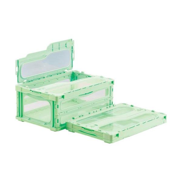 《メーカー》三甲（株）《品番》SKMLO-C-30B-GR《特長》●スライドロック付で、安心して輸送できます。●マドコンよりも最大20％軽く、折りたたんだ際に30％薄くなっています。●明るいカラーと透明度の高い窓部で、底面以外のどこからでも...