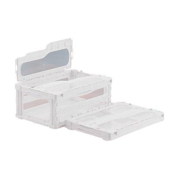 《メーカー》三甲（株）《品番》SKMLO-C-30B-WH《特長》●スライドロック付で、安心して輸送できます。●マドコンよりも最大20％軽く、折りたたんだ際に30％薄くなっています。●明るいカラーと透明度の高い窓部で、底面以外のどこからでも...