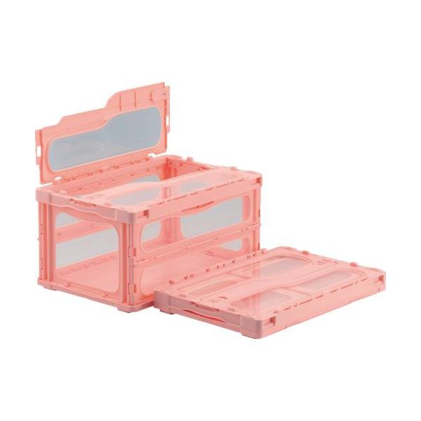 《メーカー》三甲（株）《品番》SKMLO-C-40B-PNK《特長》●スライドロック付で、安心して輸送できます。●マドコンよりも最大20％軽く、折りたたんだ際に30％薄くなっています。●明るいカラーと透明度の高い窓部で、底面以外のどこからで...