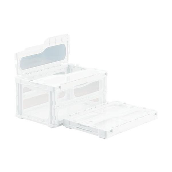 《メーカー》三甲（株）《品番》SKMLO-C-40B-WH《特長》●スライドロック付で、安心して輸送できます。●マドコンよりも最大20％軽く、折りたたんだ際に30％薄くなっています。●明るいカラーと透明度の高い窓部で、底面以外のどこからでも...