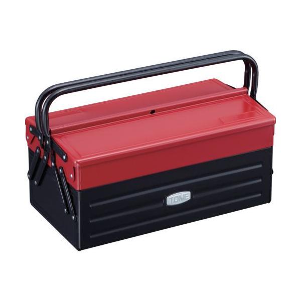 《メーカー》ＴＯＮＥ（株）《品番》BX420《特長》●ハンドルが倒れ、天面がフラットになるためかさばらずに収納可能です。●小物の収納に便利な仕切板付きです。《用途》●工具類の保管・管理用。《仕様》●色:レッド・ブラックツートン●外形寸法(m...