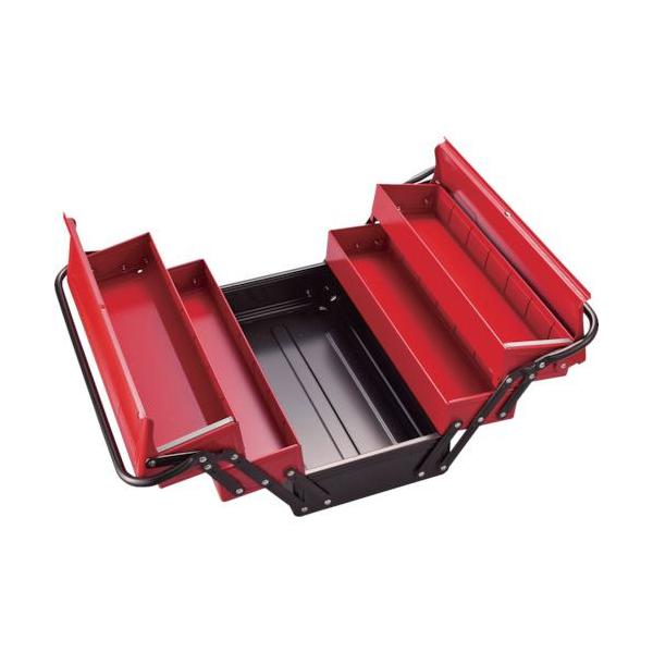 《メーカー》ＴＯＮＥ（株）《品番》BX430《特長》●ハンドルが倒れ、天面がフラットになるためかさばらずに収納可能です。●小物の収納に便利な仕切板付きです。《用途》●工具類の保管・管理用。《仕様》●色:レッド・ブラックツートン●外形寸法(m...