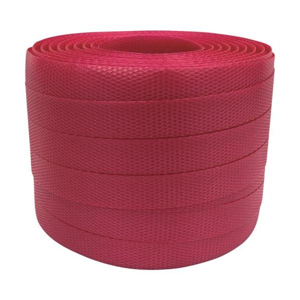 《メーカー》（株）ユタカメイク《品番》L-104《特長》●ストッパー使用の手締め用タイプです。《用途》●手締め用の結束、梱包。●手締め用の結束、梱包《仕様》●色:赤●幅(mm):15.5●長さ(m):100●厚さ(mm):0.5●引張強度(...