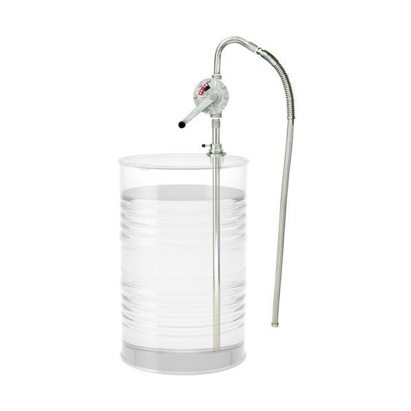 《メーカー》アクアシステム（株）《品番》HRD-25SUSH《特長》●溶剤用手回し式ドラムポンプです。●オールステンレス製で様々な溶剤に対応します。●低粘度で比重が高い溶剤や薬品を吸い上げるのに適しています。●上・下位置でハンドルを止めるこ...