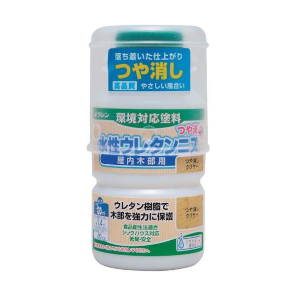 《メーカー》和信ペイント（株）《品番》941155《特長》●耐久性があり、低臭で安全な扱いやすい屋内用ニスです。●臭いが少なく、扱いやすい水性塗料です。●乾くと固い塗膜ができるので、棚など実用的なものに使えます。●完全に乾いた後であれば、水...