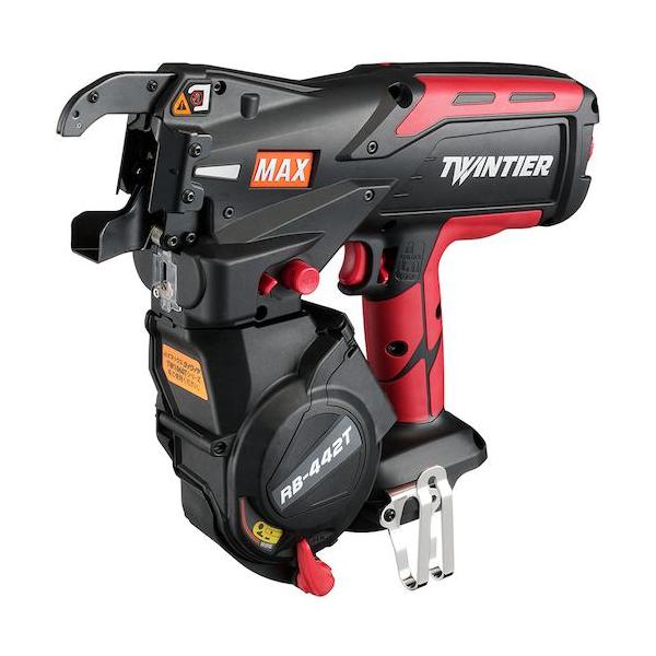 《メーカー》マックス（株）《品番》RB-442T《特長》●ツインタイアは2本のワイヤを同時に送り、ねじることで結束スピードが0.5秒に。●ワイヤ装填アシスト機能を搭載。《用途》●鉄筋の結束に。《仕様》●対象鉄筋径:D10×D10〜D13×D...