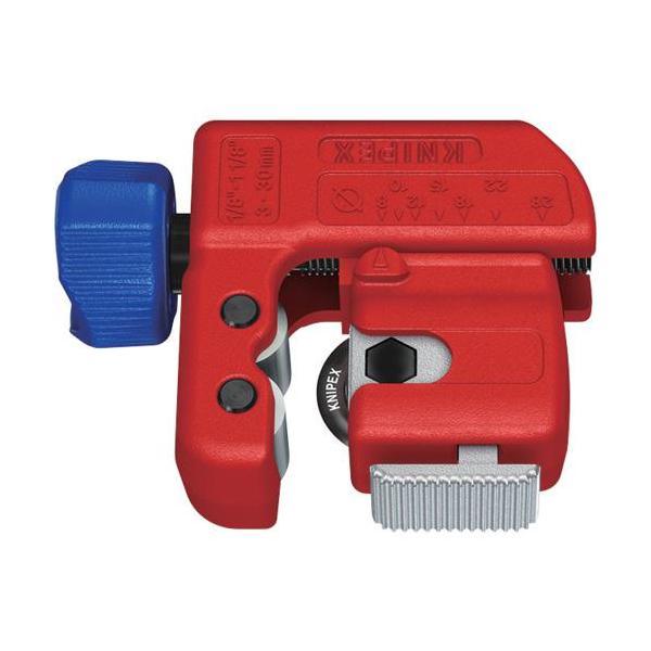 《メーカー》ＫＮＩＰＥＸ社《品番》9031-01《特長》●クイックロック機構により片手でパイプに固定し回転させてカットできます。●小さいボディで39.5mmの隙間があれば切断可能です。●調整幅は目盛で事前設定することができ、バネ付き切断刃が...