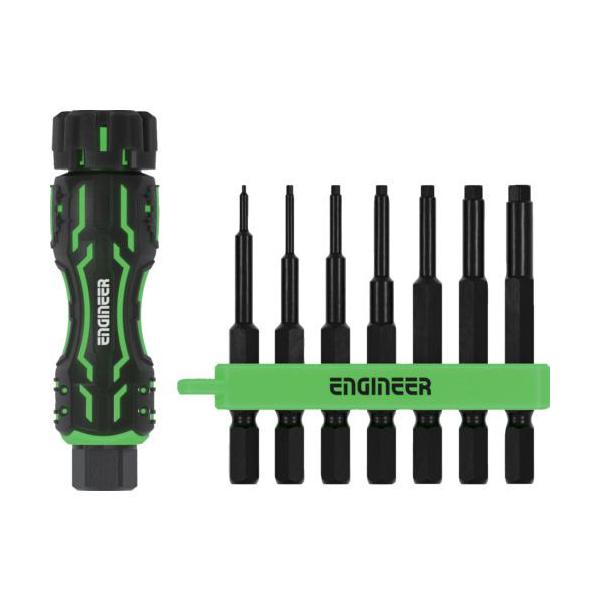 《メーカー》（株）エンジニア《品番》DZ-82《特長》●MINIドライヴ(DZ-80)と家具や家電の組み立て、修理に便利なヘックスビット7本組(DH-401)のセットです。●ビットはサビが発生しにくいリン酸マンガン処理です。●携帯性と操作性...