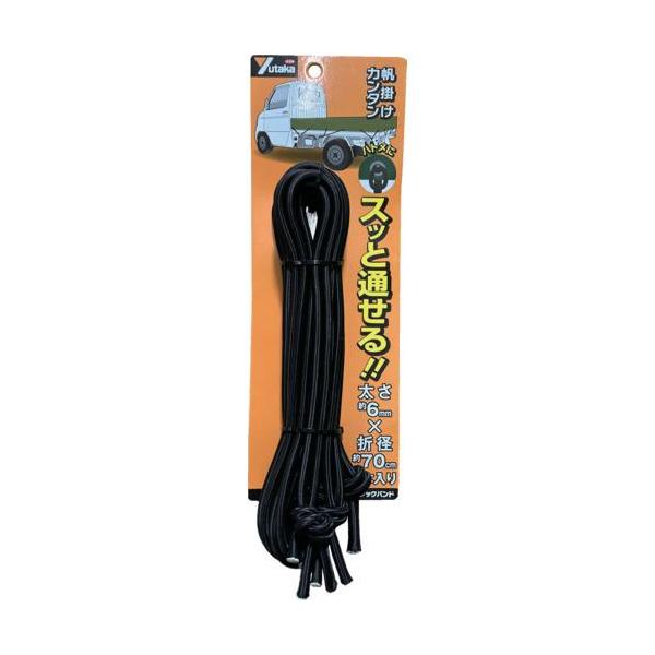 《メーカー》（株）ユタカメイク《品番》TT-R607《特長》●タイトゴムの為、ハトメにスッと通せます。《用途》《仕様》●色:黒●長さ(m):700●標準幅(mm):6《仕様２》●トラックバンド《原産国（名称）》中国《材質／仕上》●ゴム（内側...