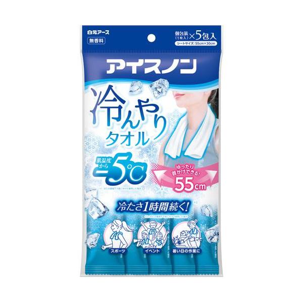 《メーカー》白元アース（株）《品番》02419-0T《特長》●冷たさが約1時間続きます。●※クール成分（メントール、乳酸メンチル）、冷感補強成分（バニリルブチル）●冷感成分トリプル配合※。●使い切りタイプで衛生的です。《用途》●暑い季節の熱...