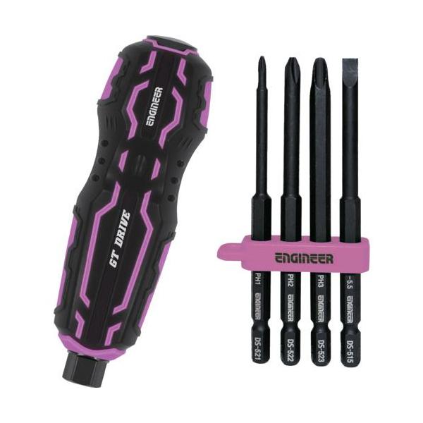 《メーカー》（株）エンジニア《品番》DZ-73P《特長》●GTドライヴ(DZ-70P)と家具や家電の組み立て、修理に便利なプラス、マイナスビット4本組(DS-503P)のセットです。●ビットはサビが発生しにくいリン酸マンガン処理です。●φ1...