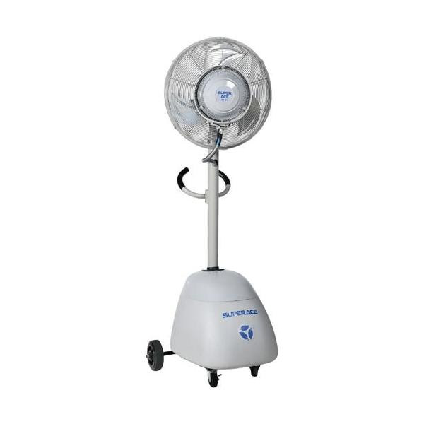 《メーカー》スーパー工業（株）《品番》SFC-104-2《特長》●100V電源で導入しやすい手軽なミストファンです。●ノズルレス構造で目づまり知らずです。●メンテナンスも簡単です。●独自の遠心プレート方式により、最大約8mまでミストを噴霧で...