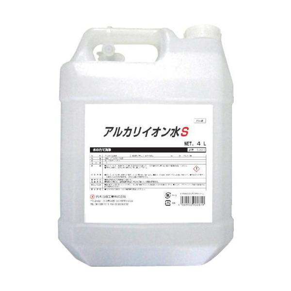 《メーカー》鈴木油脂工業（株）《品番》S-2665《特長》●界面活性剤、溶剤を一切含まないアルカリ洗浄剤です。●無香料・無着色で手軽に使用できます。《用途》●家庭、工場内のお掃除に最適。《仕様》●色:無色●容量(L):4●使用濃度:原液〜1...