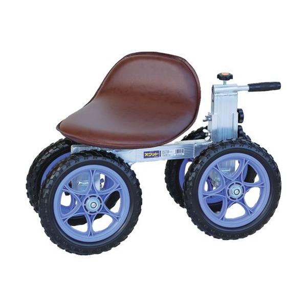 《メーカー》ハラックス（株）《品番》RSA-400《特長》●アルミ製の乗用作業車です。●１２インチノーパンクタイヤを使用しているため、走行がスムーズで腰への負担が軽減されます。●イス回転式の座面が少し高めのハイタイプです。《用途》●座面が少...